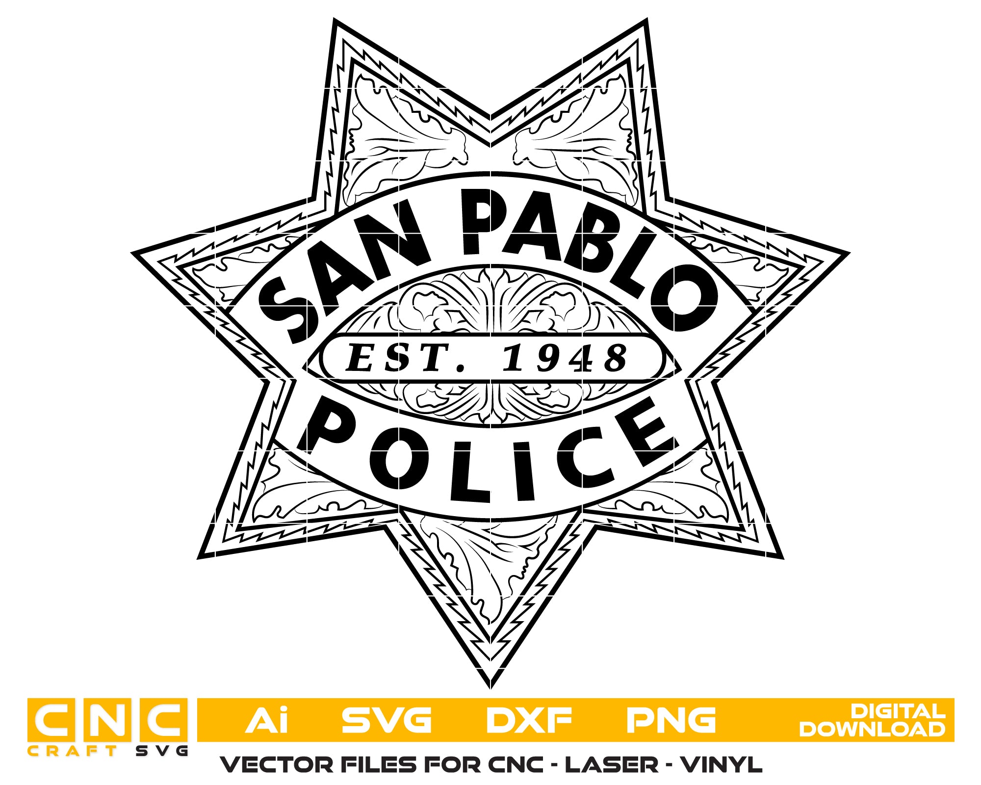 San Pablo Police Department Badge CA SVG