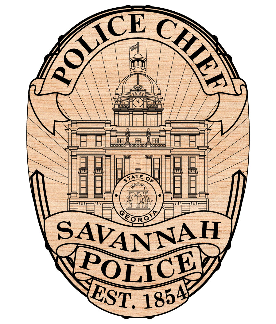 Savannah Police Chief Badge SVG, Georgia Law Enforcement Badge Vector