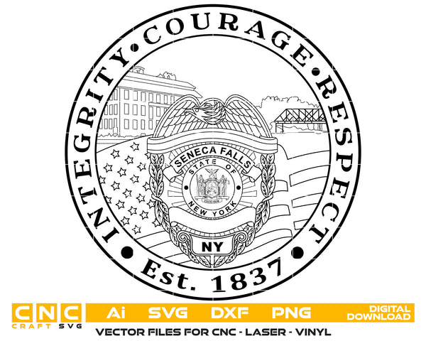 New York Integrity Courage Respect Seal vector art