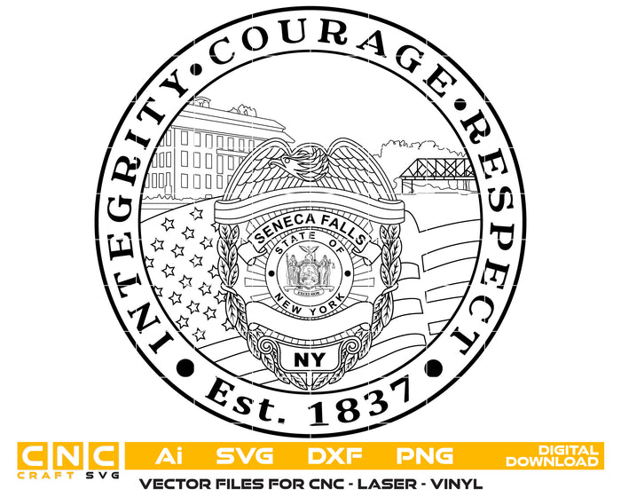 New York Integrity Courage Respect Seal vector art