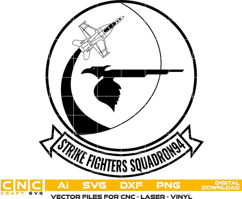 Strike Fighters Squadron Logo Vector art Svg, Dxf, Jpg, Png, and Ai fi