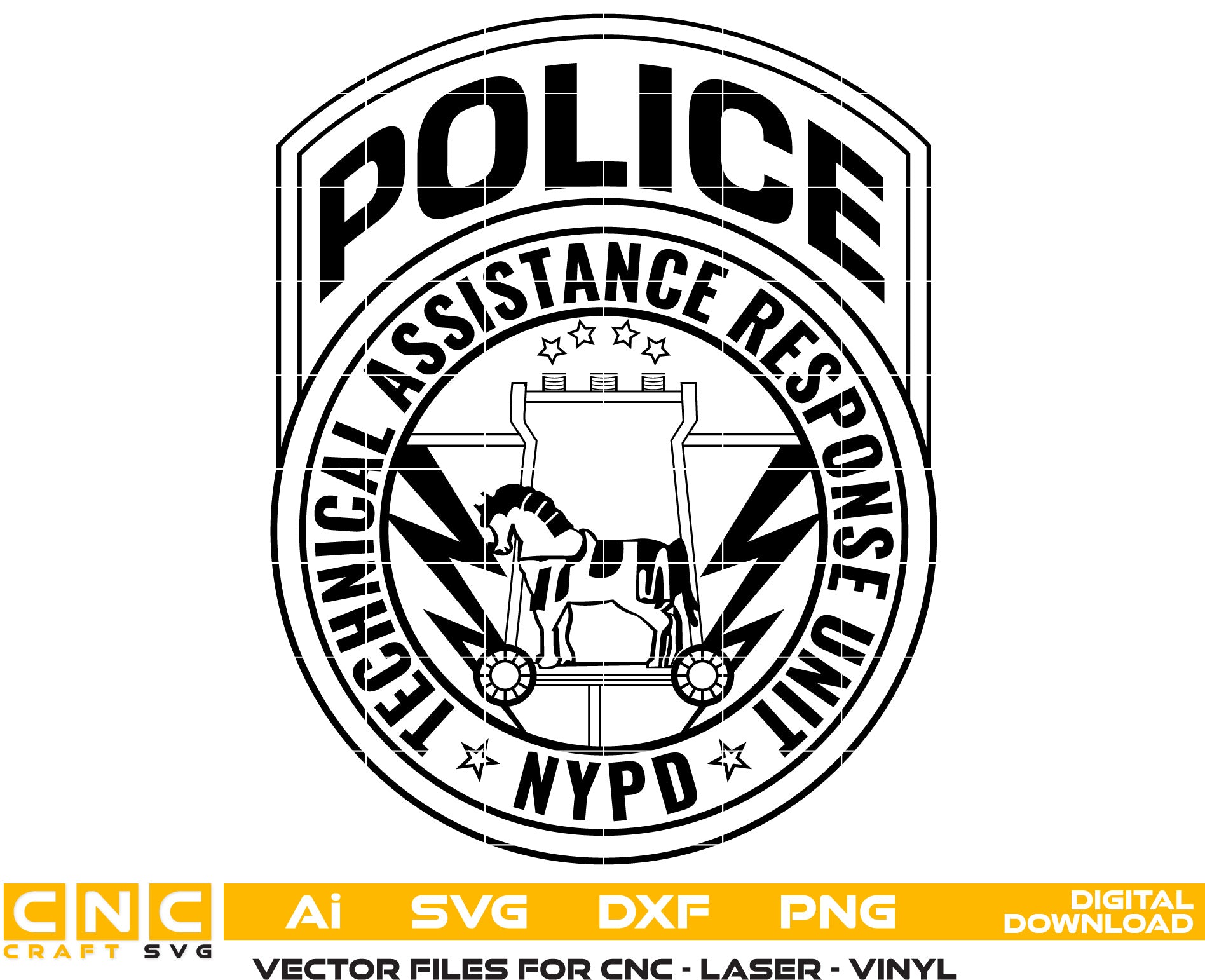 Technical Assistance Response Unit Police Badge Vector Art, Ai,SVG, DX