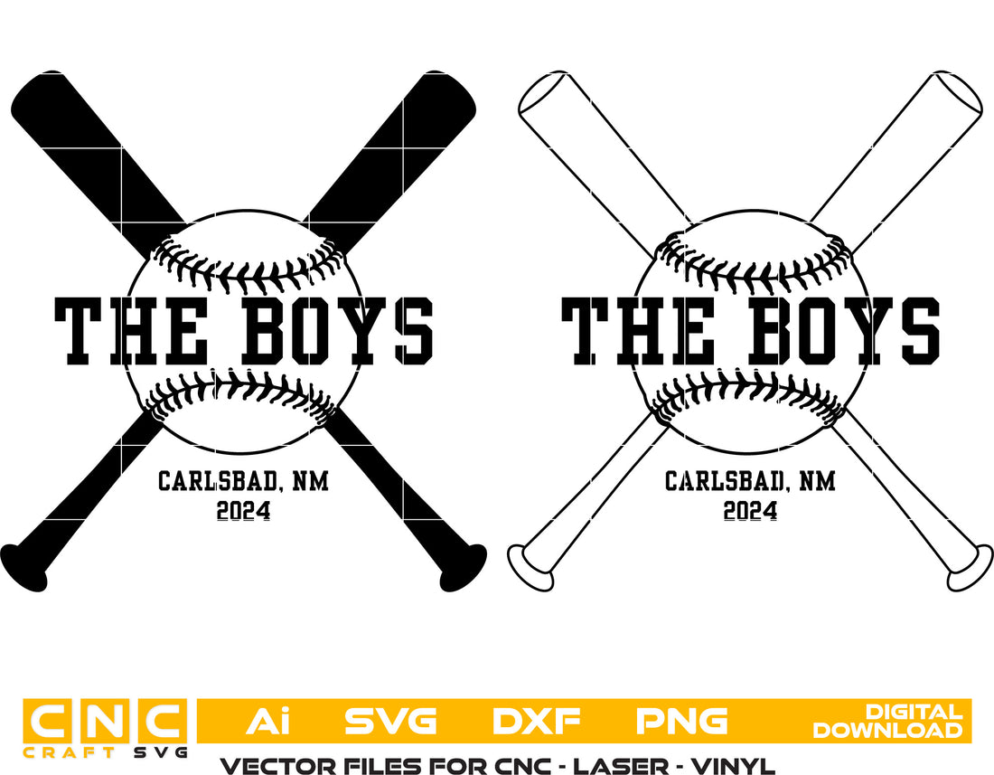 The Boys Baseball Logo Vector art Svg, Dxf, Jpg, Png