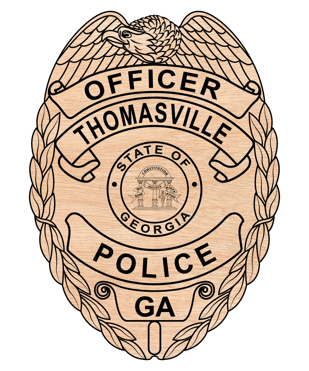 Thomasville Police Officer Badge SVG, Georgia Law Enforcement Badge Ve