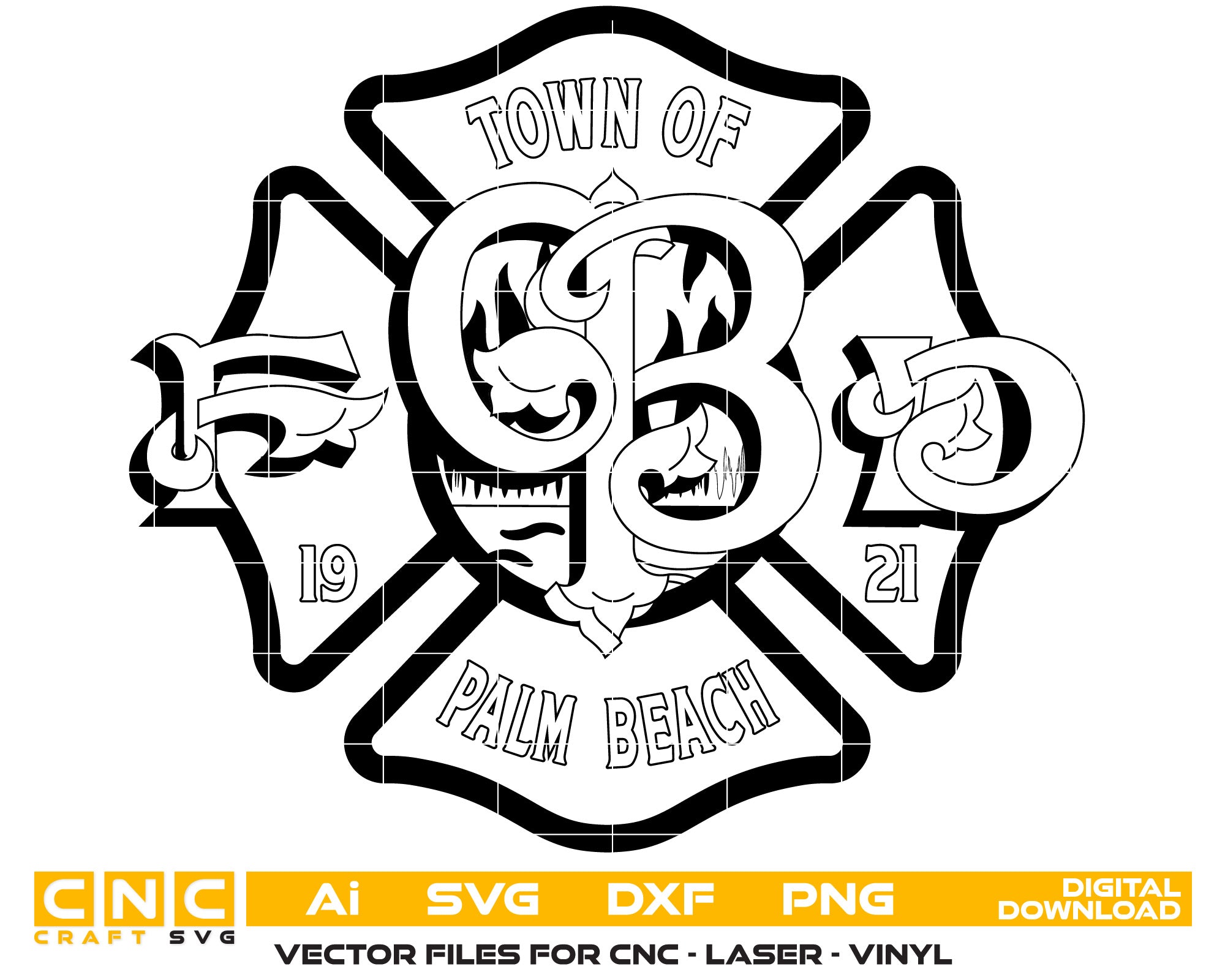 Town of Palm Beach Fire Rescue Department Badge