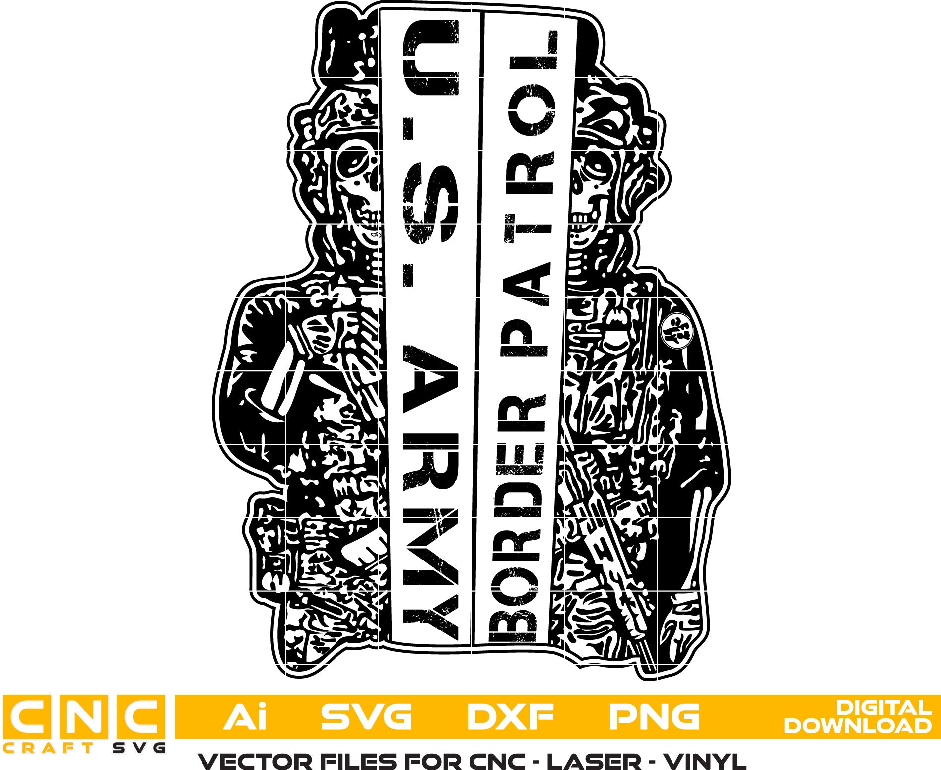 US Army Border Patrol Patch Vector art Svg, Dxf, Jpg, Png and Ai files