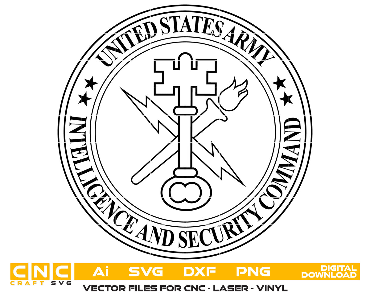 United State Army Intelligence and Security Command Logo Vector Art, A