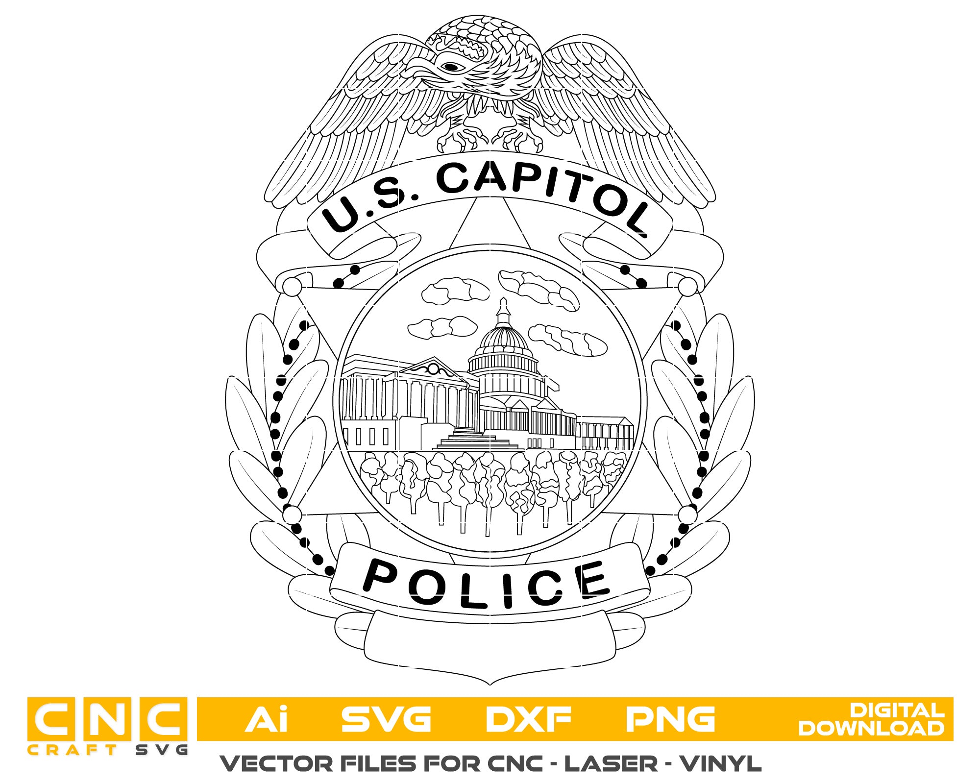 Capitol Police Badge vector art