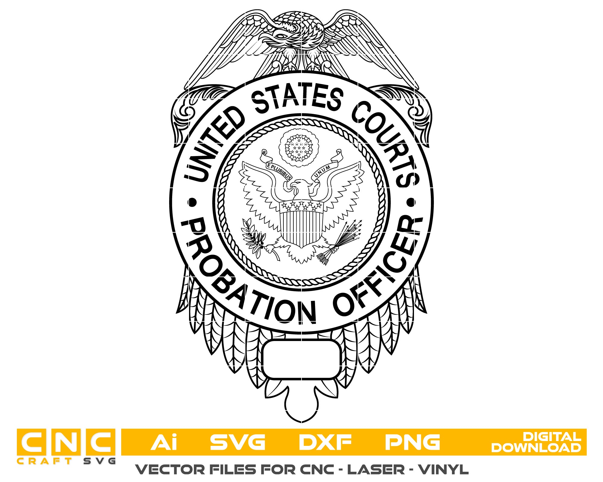 Courts Probation Officer Badge Vector art