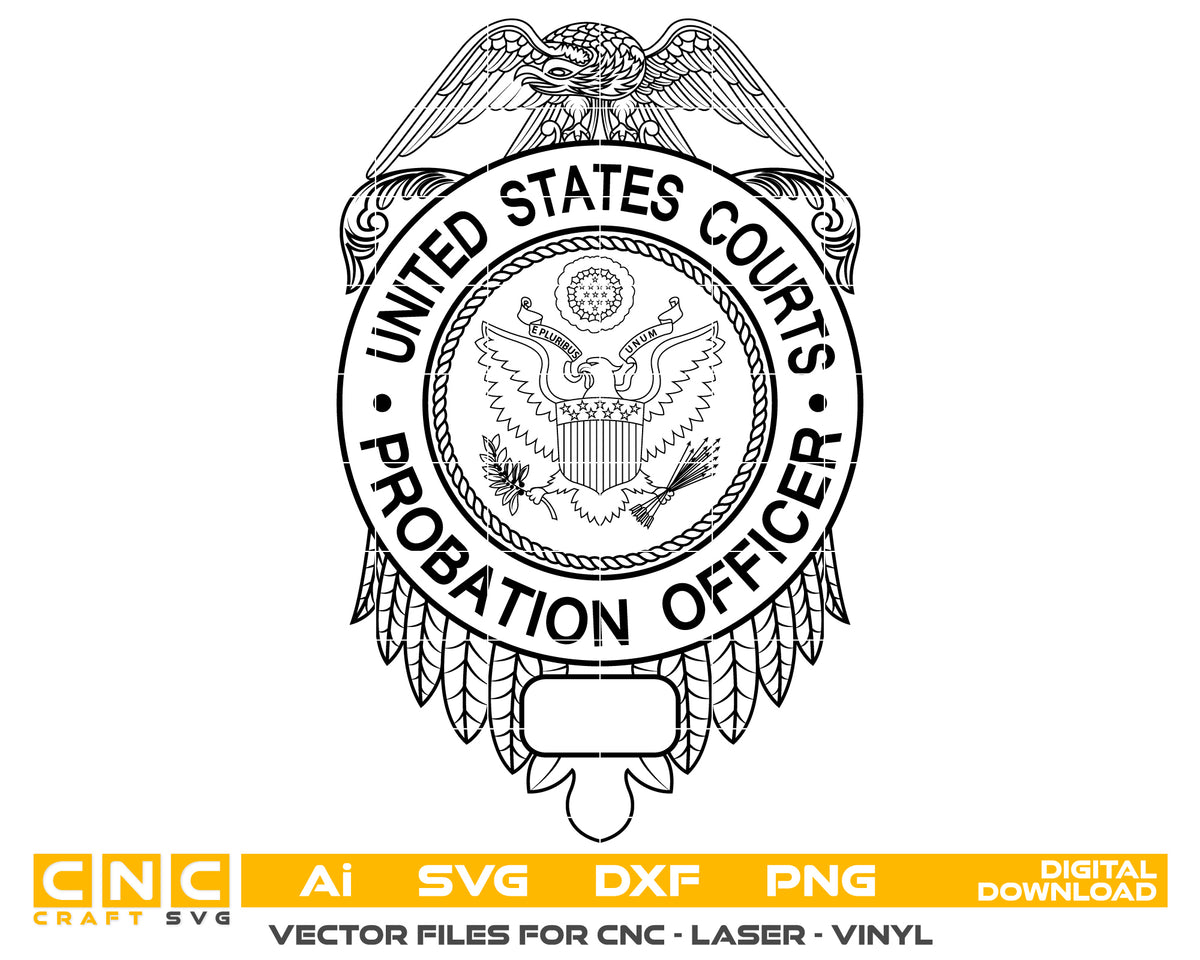 Courts Probation Officer Badge Vector art