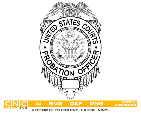 Courts Probation Officer Badge Vector art