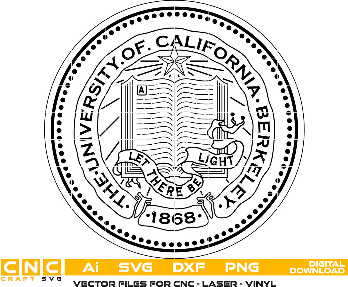 University of California Berkeley Seal Vector art Svg, Dxf, Jpg, Png
