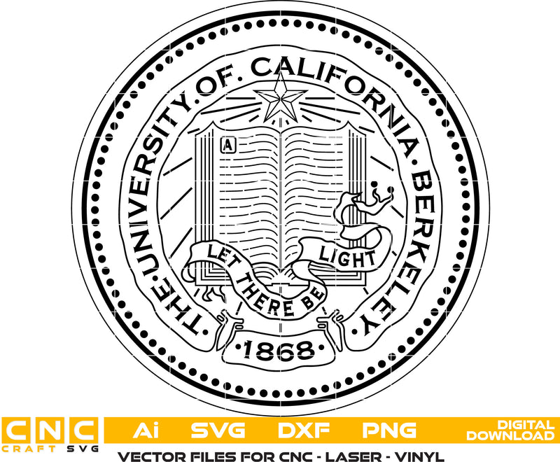 University of California Berkeley Seal Vector art Svg, Dxf, Jpg, Png