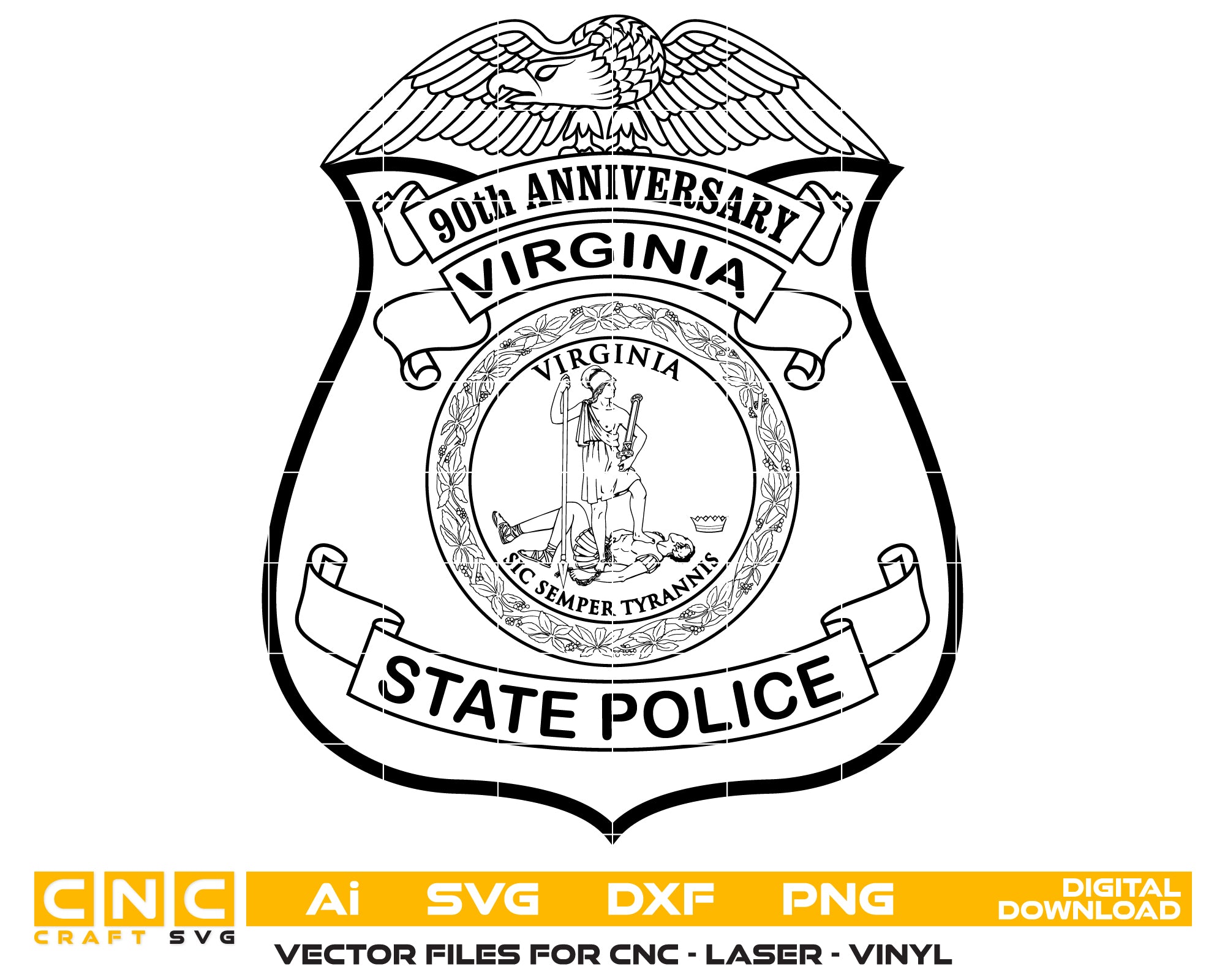 Virginia State Police Trooper Badge