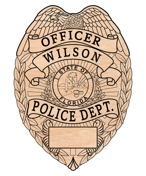 Wilson Police Officer Badge SVG, Florida Police Badge Vector File