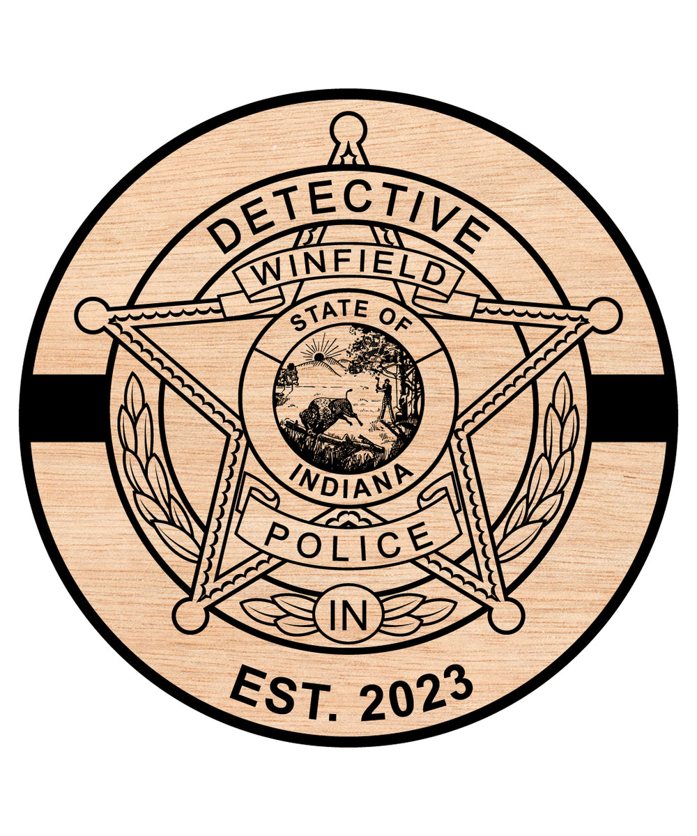 Winfield Indiana Police Detective Badge SVG | Law Enforcement Emblem V