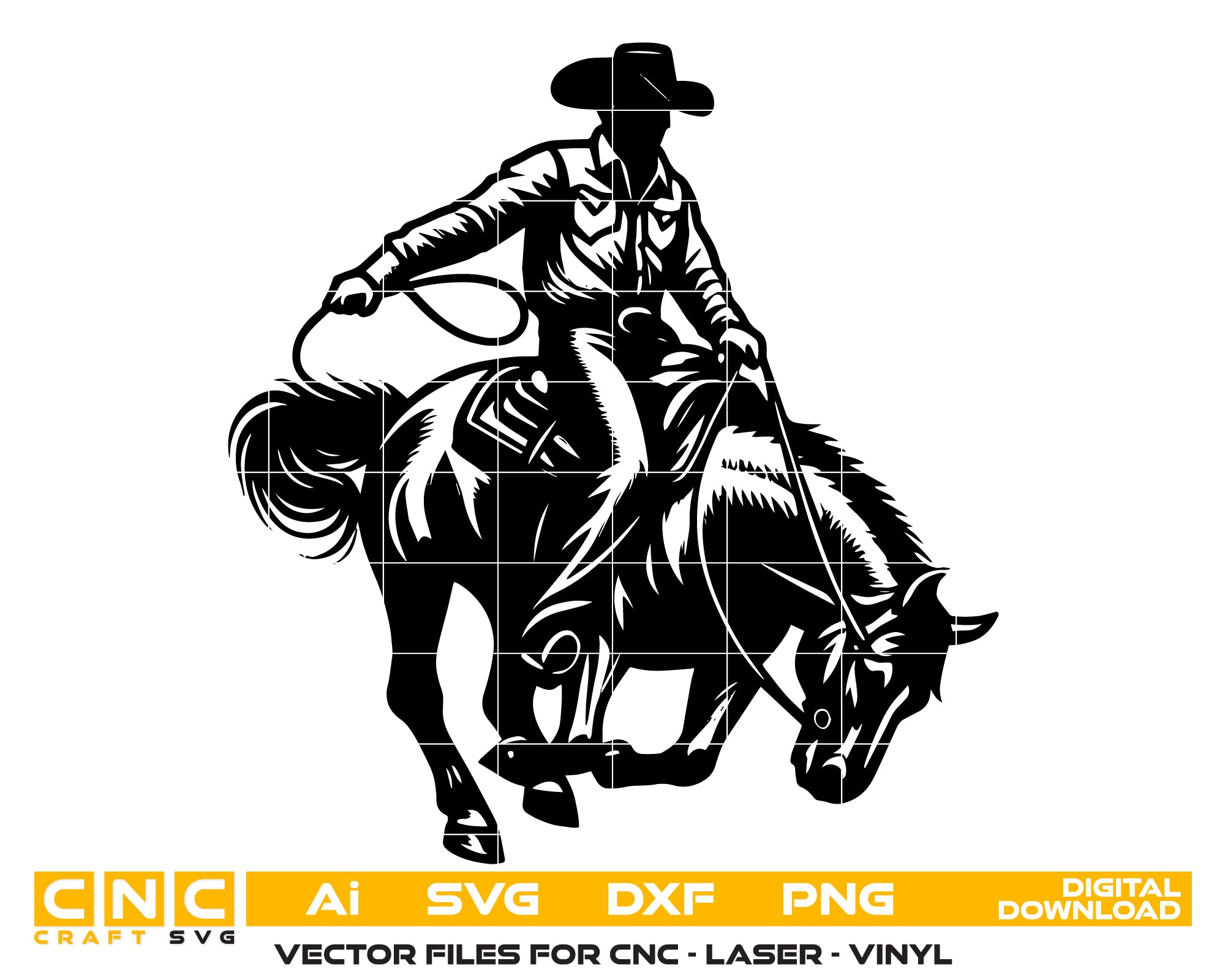 Bucking Bronco Vector File