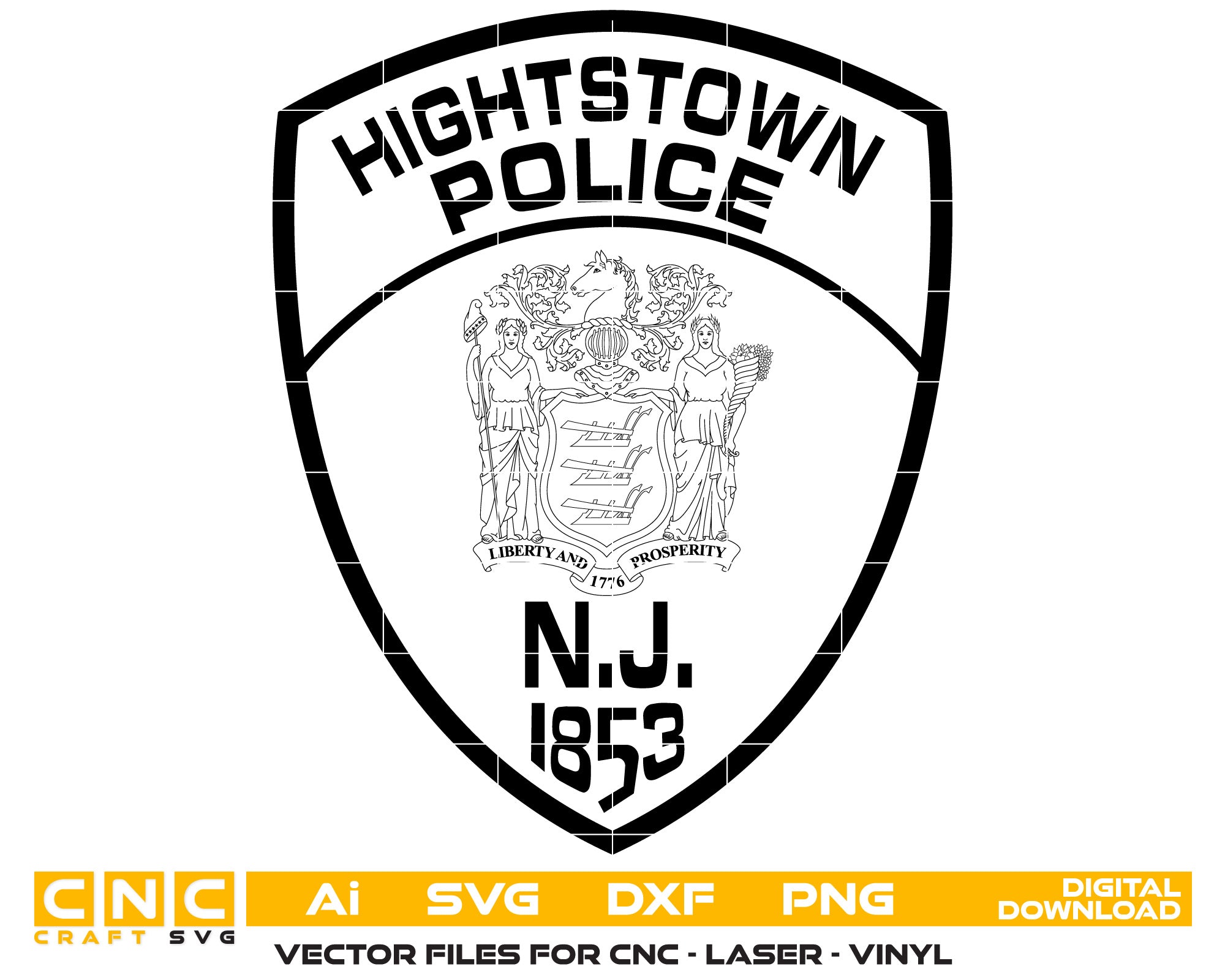 Hightstown New Jersey Police Patch SVG – Law Enforcement Emblem