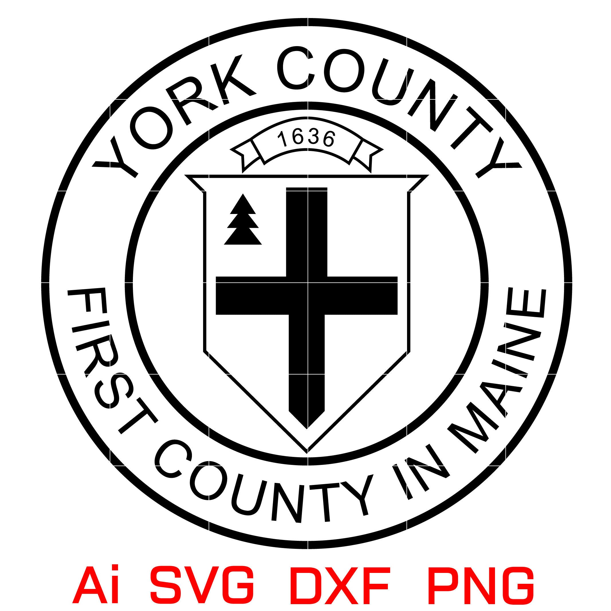 York County First County In Maine Logo Vector art
