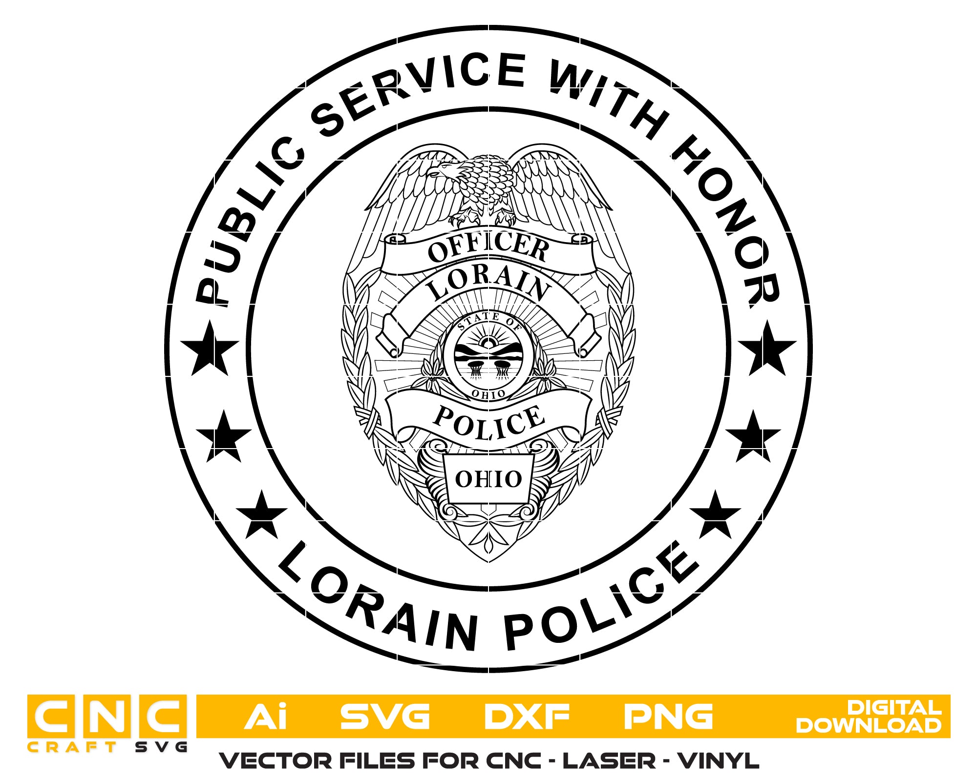 Lorain Police Department Logo SVG – Law Enforcement Emblem
