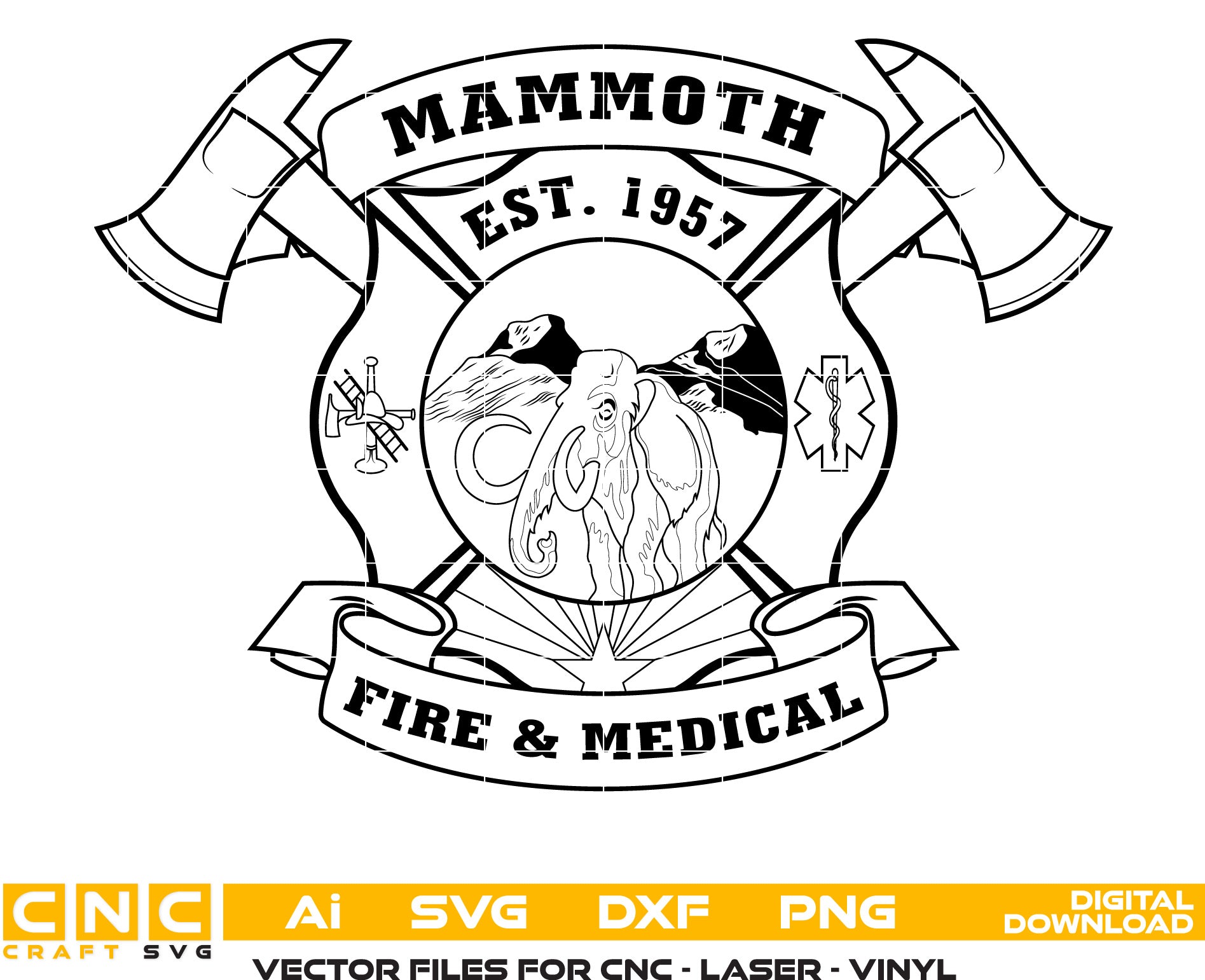 Mammoth Fire & Medical Logo SVG – Fire Department Emblem