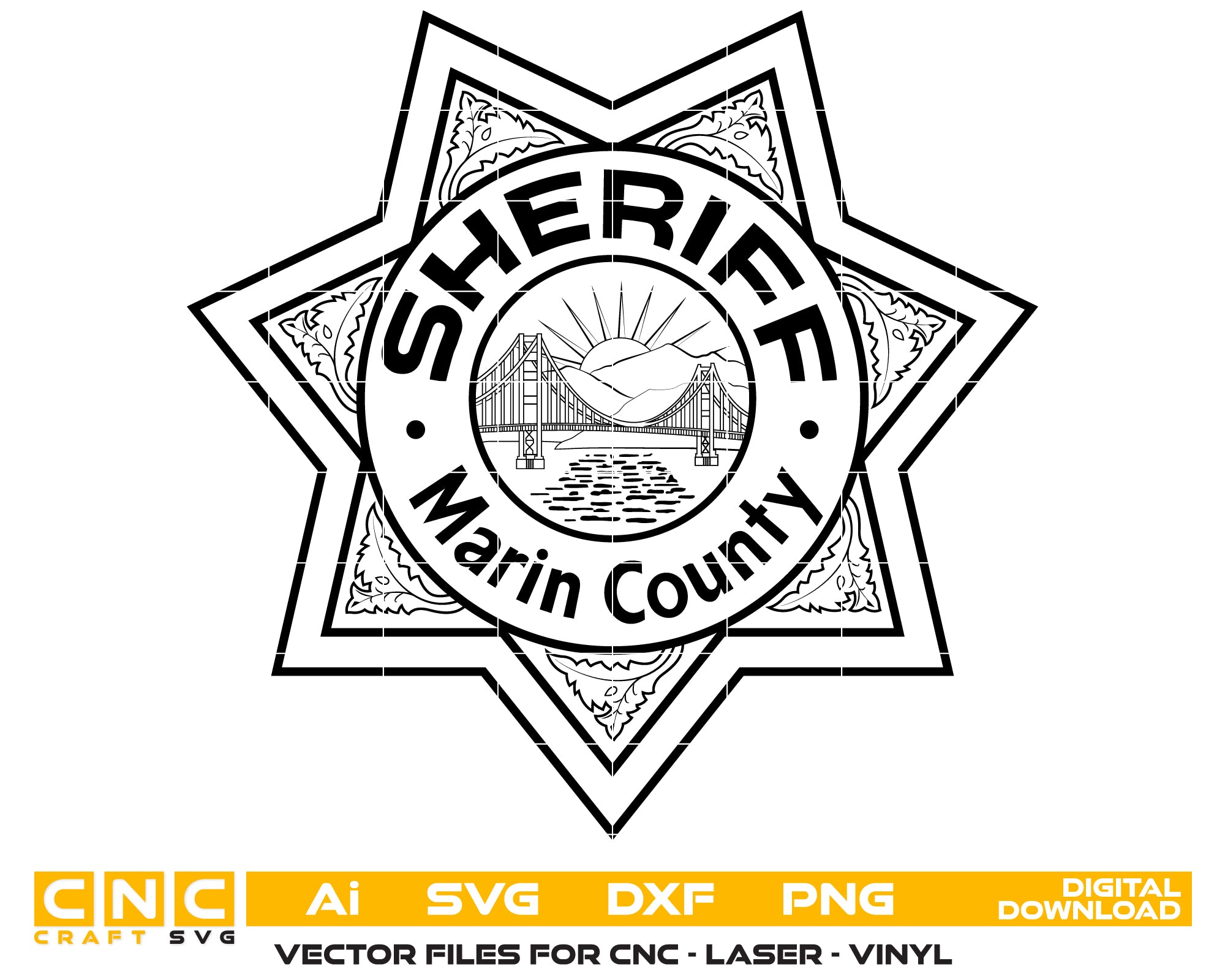 Marin County Sheriff Badge SVG – Law Enforcement Emblem
