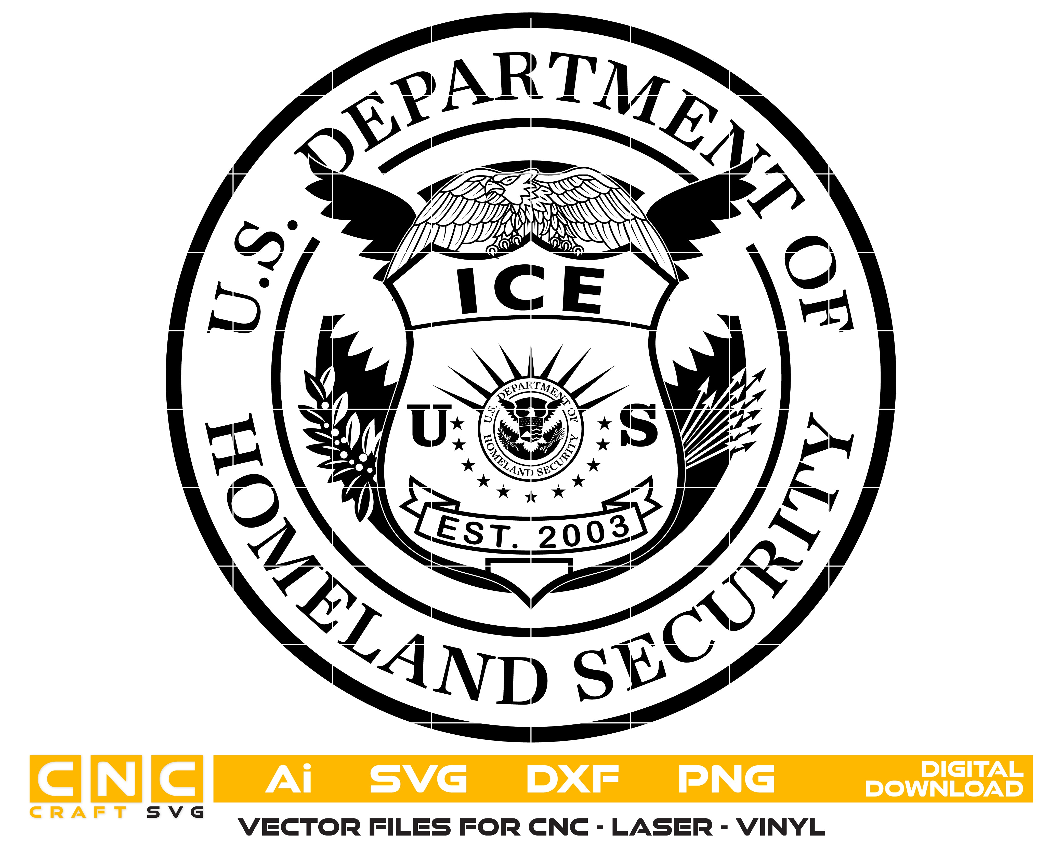 U.S. Department of Homeland Security & ICE Badge SVG – Law Emblem