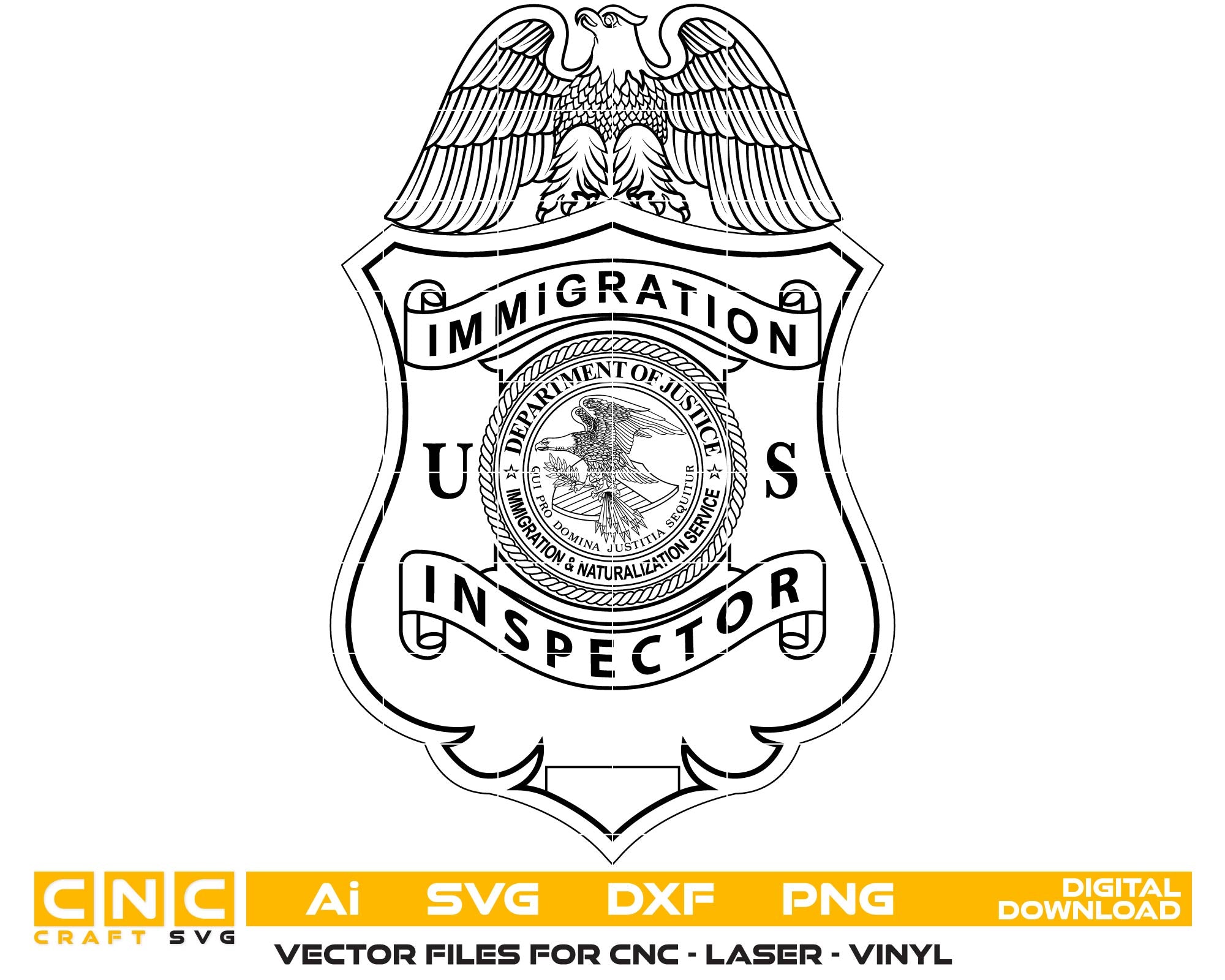 United States Immigration Inspector Badge SVG – Law Enforcement Emblem